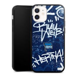 DeinDesign iPhone 12 mini Handy Slim Case extra d&uuml;nn Silikon Handyh&uuml;lle schwarz H&uuml;lle Official Licensed Product Hertha Bsc Graffiti Silikon Slim Case