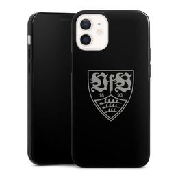 DeinDesign iPhone 12 mini Handy Slim Case extra d&uuml;nn Silikon Handyh&uuml;lle schwarz H&uuml;lle Official Licensed Product Vfb Stuttgart Logo Silikon Slim Case