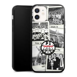 DeinDesign iPhone 12 mini Handy Slim Case extra d&uuml;nn Silikon Handyh&uuml;lle schwarz H&uuml;lle Retro Official Licensed Product Eintracht Frankfurt Silikon Slim Case