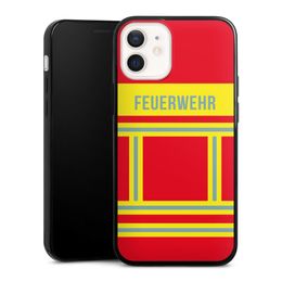 DeinDesign iPhone 12 mini Handy Slim Case extra d&uuml;nn Silikon Handyh&uuml;lle schwarz H&uuml;lle Fire Fighters Fire Fighter Life Saver Silikon Slim Case