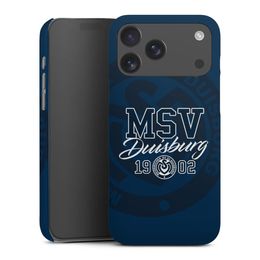 DeinDesign iPhone 17 Pro Max Handy Premium Case Smartphone Handyh&uuml;lle Schutzh&uuml;lle matt Soccer Merchandise Msv Duisburg Premium Case