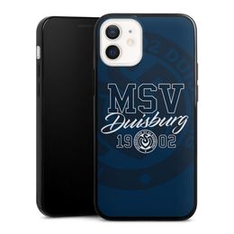 DeinDesign iPhone 12 mini Handy Slim Case extra d&uuml;nn Silikon Handyh&uuml;lle schwarz H&uuml;lle Soccer Merchandise Msv Duisburg Silikon Slim Case