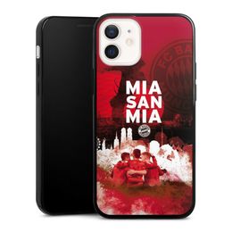 DeinDesign iPhone 12 mini Handy Slim Case extra d&uuml;nn Silikon Handyh&uuml;lle schwarz H&uuml;lle Fc Bayern M&uuml;nchen Fcb Mia San Mia Silikon Slim Case