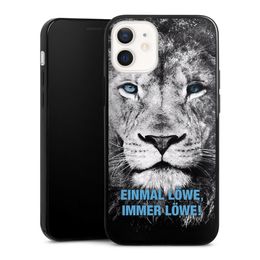 DeinDesign iPhone 12 mini Handy Slim Case extra d&uuml;nn Silikon Handyh&uuml;lle schwarz H&uuml;lle Official Licensed Product Tsv 1860 M&uuml;nchen Lion Silikon Slim Case