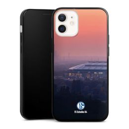 DeinDesign iPhone 12 mini Handy Slim Case extra d&uuml;nn Silikon Handyh&uuml;lle schwarz H&uuml;lle Fc Schalke 04 Official Licensed Product Stadium Silikon Slim Case