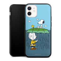 DeinDesign iPhone 12 mini Handy Slim Case extra d&uuml;nn Silikon Handyh&uuml;lle schwarz H&uuml;lle Peanuts Children Snoopy Silikon Slim Case