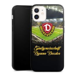 DeinDesign iPhone 12 mini Handy Slim Case extra d&uuml;nn Silikon Handyh&uuml;lle schwarz H&uuml;lle Sgd Sg Dynamo Dresden Official Licensed Product Silikon Slim Case