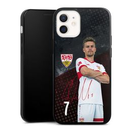 DeinDesign iPhone 12 mini Handy Slim Case extra d&uuml;nn Silikon Handyh&uuml;lle schwarz H&uuml;lle Official Licensed Product Maximilian Mittelst&auml;dt Vfb Stuttgart Silikon Slim