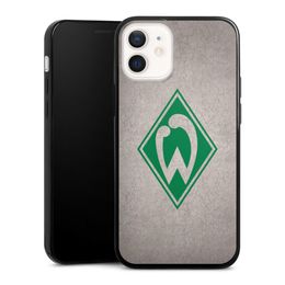 DeinDesign iPhone 12 mini Handy Slim Case extra d&uuml;nn Silikon Handyh&uuml;lle schwarz H&uuml;lle Concrete Official Licensed Product Sv Werder Bremen Silikon Slim Case