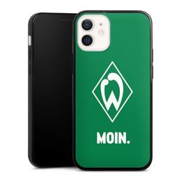 DeinDesign iPhone 12 mini Handy Slim Case extra d&uuml;nn Silikon Handyh&uuml;lle schwarz H&uuml;lle Moin Official Licensed Product Sv Werder Bremen Silikon Slim Case