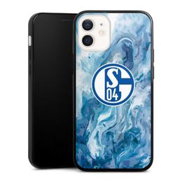 DeinDesign iPhone 12 mini Handy Slim Case extra d&uuml;nn Silikon Handyh&uuml;lle schwarz H&uuml;lle Logo Fc Schalke 04 Merchandise Silikon Slim Case