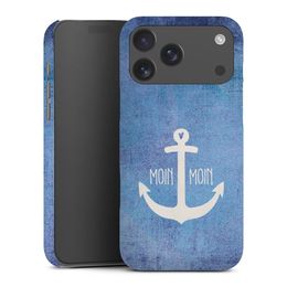 DeinDesign iPhone 17 Pro Max Handy Premium Case Smartphone Handyh&uuml;lle Schutzh&uuml;lle matt Anchor Maritim Blue Premium Case