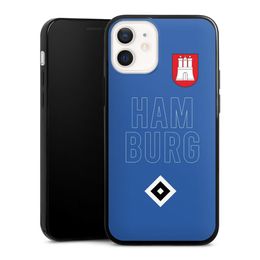 DeinDesign iPhone 12 mini Handy Slim Case extra d&uuml;nn Silikon Handyh&uuml;lle schwarz H&uuml;lle Official Licensed Product Hamburg Hamburger Sv Silikon Slim Case