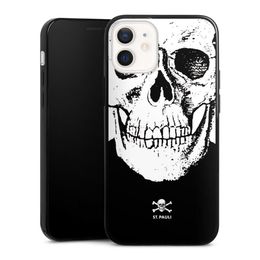DeinDesign iPhone 12 mini Handy Slim Case extra d&uuml;nn Silikon Handyh&uuml;lle schwarz H&uuml;lle Totenkopf Fc St. Pauli Official Licensed Product Silikon Slim Case