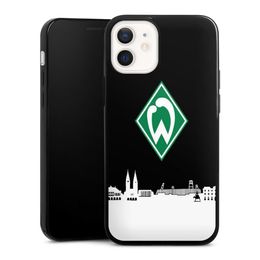 DeinDesign iPhone 12 mini Handy Slim Case extra d&uuml;nn Silikon Handyh&uuml;lle schwarz H&uuml;lle Skyline Sv Werder Bremen Official Licensed Product Silikon Slim Case