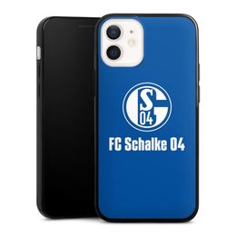 DeinDesign iPhone 12 mini Handy Slim Case extra d&uuml;nn Silikon Handyh&uuml;lle schwarz H&uuml;lle Fc Schalke 04 Official Licensed Product Logo Silikon Slim Case