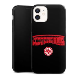 DeinDesign iPhone 12 mini Handy Slim Case extra d&uuml;nn Silikon Handyh&uuml;lle schwarz H&uuml;lle Official Licensed Product Eintracht Frankfurt Stadium Silikon Slim Case