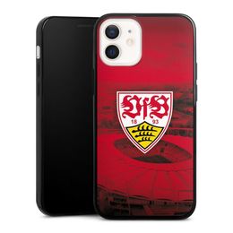 DeinDesign iPhone 12 mini Handy Slim Case extra d&uuml;nn Silikon Handyh&uuml;lle schwarz H&uuml;lle Vfb Stuttgart Official Licensed Product Stadium Silikon Slim Case