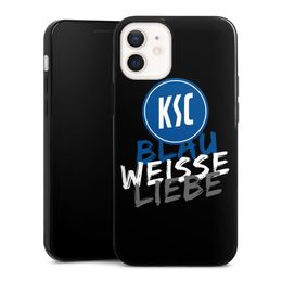DeinDesign iPhone 12 mini Handy Slim Case extra d&uuml;nn Silikon Handyh&uuml;lle schwarz H&uuml;lle Ksc Karlsruher Sc Official Licensed Product Silikon Slim Case