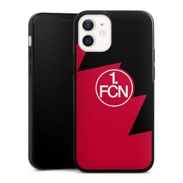 DeinDesign iPhone 12 mini Handy Slim Case extra d&uuml;nn Silikon Handyh&uuml;lle schwarz H&uuml;lle 1. Fc N&uuml;rnberg Merchandise 1. Fcn Silikon Slim Case