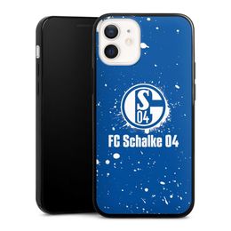 DeinDesign iPhone 12 mini Handy Slim Case extra d&uuml;nn Silikon Handyh&uuml;lle schwarz H&uuml;lle S04 Fc Schalke 04 Logo Silikon Slim Case