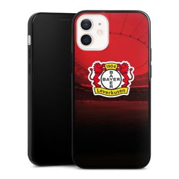 DeinDesign iPhone 12 mini Handy Slim Case extra d&uuml;nn Silikon Handyh&uuml;lle schwarz H&uuml;lle Bayer 04 Leverkusen Official Licensed Product Stadium Silikon Slim Case