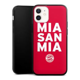 DeinDesign iPhone 12 mini Handy Slim Case extra d&uuml;nn Silikon Handyh&uuml;lle schwarz H&uuml;lle Fc Bayern M&uuml;nchen Mia San Mia Fcb Silikon Slim Case