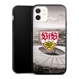 DeinDesign iPhone 12 mini Handy Slim Case extra d&uuml;nn Silikon Handyh&uuml;lle schwarz H&uuml;lle Official Licensed Product Vfb Stuttgart Stadium Silikon Slim Case