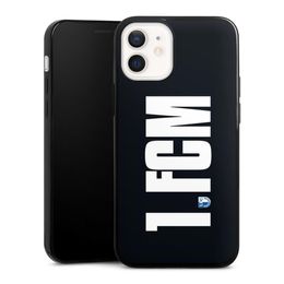 DeinDesign iPhone 12 mini Handy Slim Case extra d&uuml;nn Silikon Handyh&uuml;lle schwarz H&uuml;lle 1. Fcm 1. Fc Magdeburg Official Licensed Product Silikon Slim Case