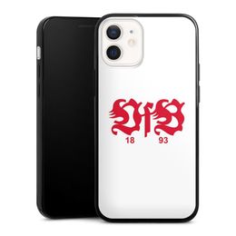 DeinDesign iPhone 12 mini Handy Slim Case extra d&uuml;nn Silikon Handyh&uuml;lle schwarz H&uuml;lle Official Licensed Product Lettering Vfb Stuttgart Silikon Slim Case