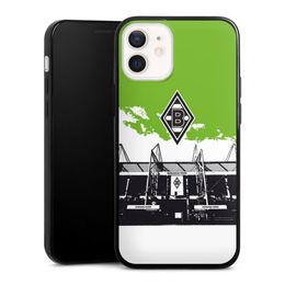 DeinDesign iPhone 12 mini Handy Slim Case extra d&uuml;nn Silikon Handyh&uuml;lle schwarz H&uuml;lle Merchandise Borussia M&ouml;nchengladbach Stadium Silikon Slim Case