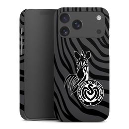 DeinDesign iPhone 17 Pro Max Handy Premium Case Smartphone Handyh&uuml;lle Schutzh&uuml;lle matt Zebra Msv Duisburg Muster Premium Case