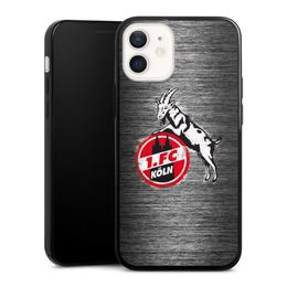 DeinDesign iPhone 12 mini Handy Slim Case extra d&uuml;nn Silikon Handyh&uuml;lle schwarz H&uuml;lle Official Licensed Product Metallic Look 1. Fc K&ouml;ln Silikon Slim Case