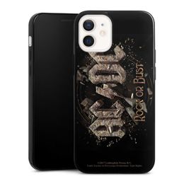 DeinDesign iPhone 12 mini Handy Slim Case extra d&uuml;nn Silikon Handyh&uuml;lle schwarz H&uuml;lle Official Licensed Product Rock Or Bust Acdc Silikon Slim Case