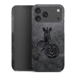 DeinDesign iPhone 17 Pro Max Handy Premium Case Smartphone Handyh&uuml;lle Schutzh&uuml;lle matt Official Licensed Product Msv Duisburg Zebra Premium Case