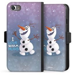 DeinDesign iPhone 8 Handy Klapph&uuml;lle Handyh&uuml;lle aus Kunst Leder schwarz Flip Case Frozen Olaf Official Licensed Product Frozen Sideflip mit Lasche