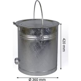 Eimer mit Scharnierdeckel, aus Stahlblech, Volumen 40 l, H x &Oslash; 420 x 360 mm, ab 1 Stk kaiserkraft