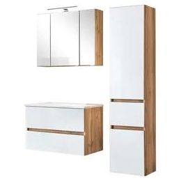 Badezimmer-Set Welltime "Horki", wei&szlig;, B:120cm H:200cm T:49cm, Kastenm&ouml;bel-Sets, bestehend aus Waschtisch-Set mit Seitenschrank, Breite 120 cm