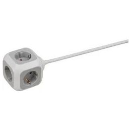 Fa.Brennenstuhl Mehrfachsteckdose BRENNENSTUHL "ALEA-Power", grau (lichtgrau), B:10,5cm H:11,5cm T:12,5cm, Kunststoff, Steckdosenleisten, Steckdosenw&uuml;rfel