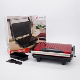 Alpina Burgunderroter Kontaktgrill mit Griff 26x28cm