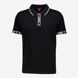 Guess Schwarzes Poloshirt mit Logo-Details