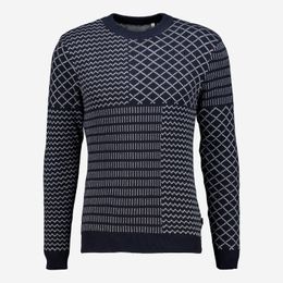 Casual Friday Schwarzblauer Regular Fit Karl Pullover mit Muster