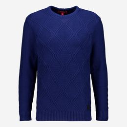 Guess Blauer Pullover mit Zopfstrick