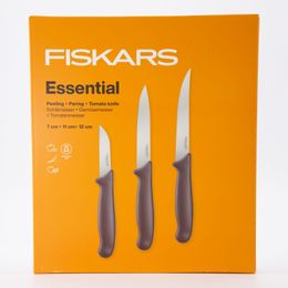 Fiskars 3-teiliges schwarzes Küchenmesserset