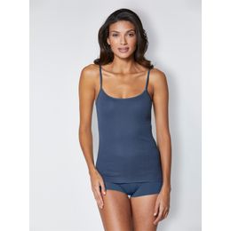 Nina von C. Damen Tr&auml;gertop aus Feinripp, mittelblau, Gr&ouml;&szlig;e 40