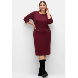 sheego Damen Etuikleid in Milano-Qualit&auml;t, weinrot, Gr&ouml;&szlig;e 58