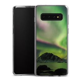 DeinDesign Galaxy S10 Handy Slim Case Silikon Handyhülle transparent Hülle extra dünn Nordern Lights Sky Polar Lights Silikon Slim Case
