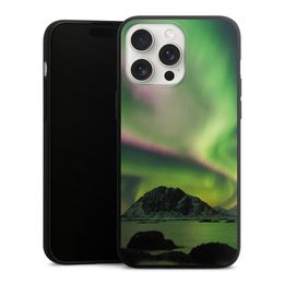 DeinDesign iPhone 15 Pro Max Handy Premium Silikon Hülle Handyhülle schwarz Case Sky Nordern Lights Polar Lights Silikon Premium Case