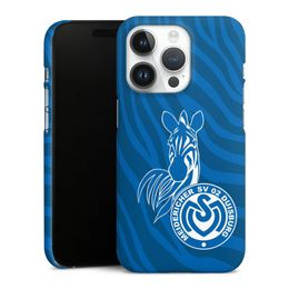 DeinDesign iPhone 14 Pro Handy Premium Case Smartphone Handyh&uuml;lle Schutzh&uuml;lle matt Merchandise Msv Duisburg Zebra Premium Case