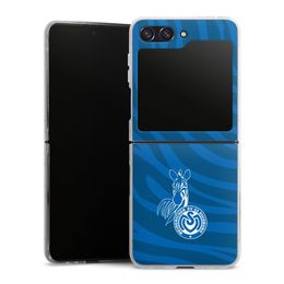 DeinDesign Galaxy Z Flip 5 Handy Hard Case Schutzh&uuml;lle transparent Smartphone Handy H&uuml;lle Merchandise Zebra Msv Duisburg Hard Case